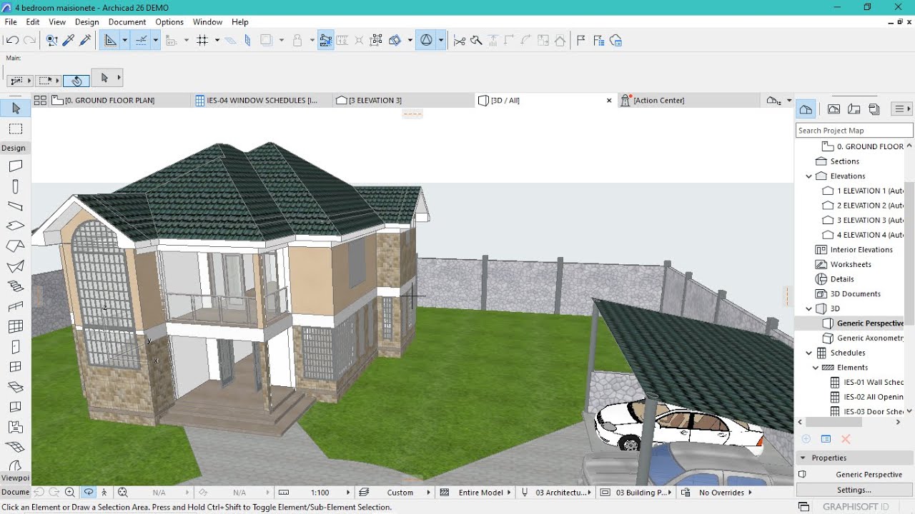 importing textures in archicad, how to draw a house - YouTube