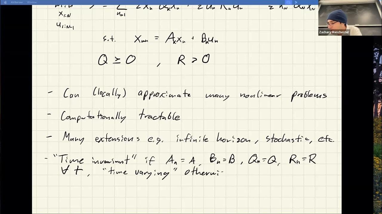 Optimal Control (CMU 16-745) 2024 Lecture 7: The Linear Quadratic Regulator Three Ways - YouTube
