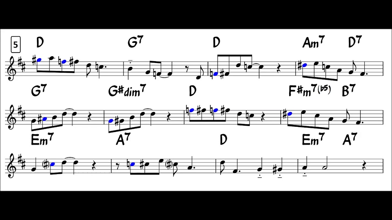 Blues in F - Easy Solo Example for Alto Sax - Approach Note -3 - YouTube