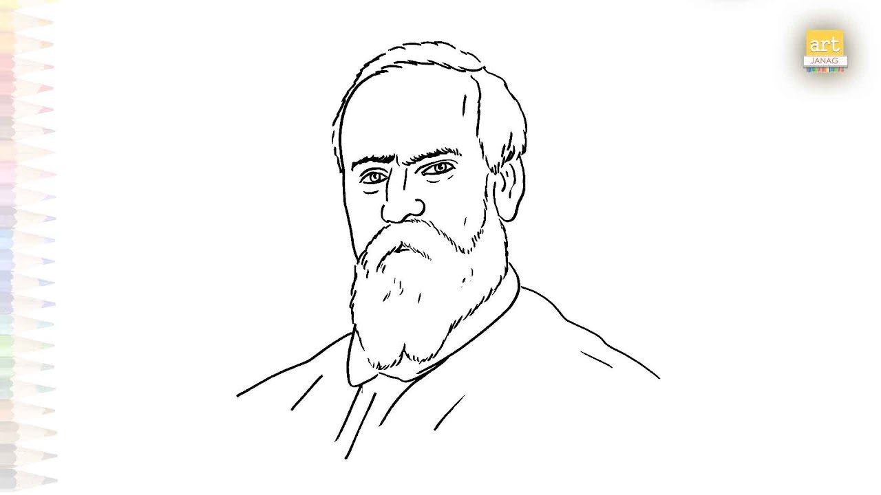 Rutherford Birchard Hayes drawing easy | Art tutorial | How to draw ...