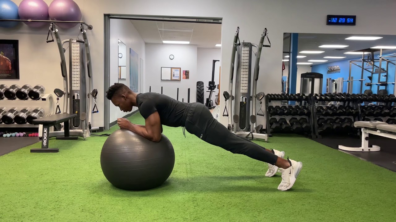 Stability Ball Plank Roll Out - YouTube