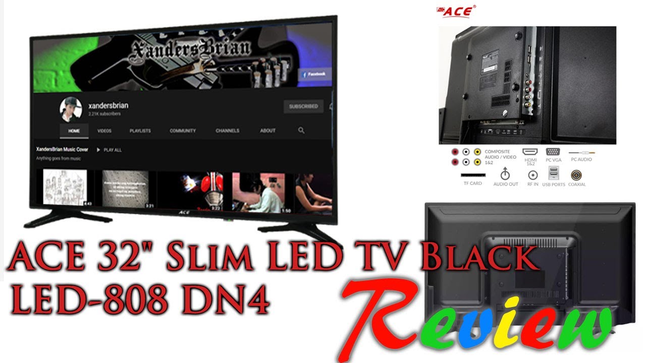 ACE 32" Slim Led Tv Black LED-808 DN4 - YouTube
