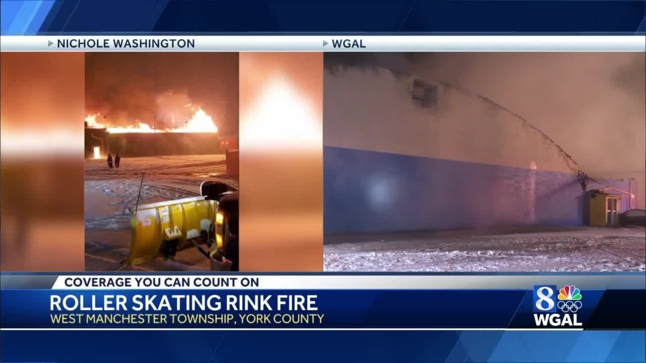 Fire rips through central Pennsylvania roller skating rink - YouTube
