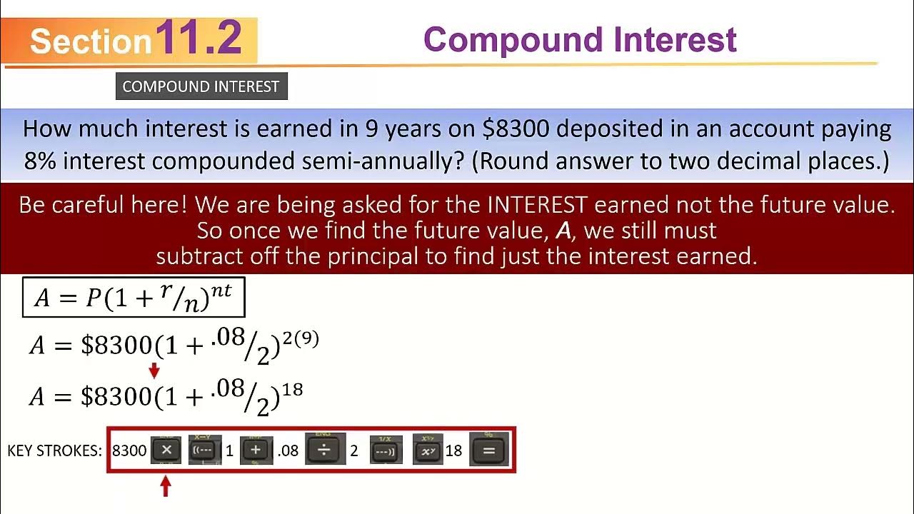 MATH 110: 11.2 Finance-Compound Interest - YouTube