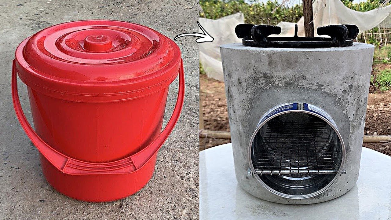 DIY Wood stove - The idea of making a wood stove with plastic barrel ...