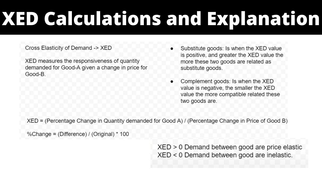 XED *Cross Price Elasticity of Demand* Calculations and Explanation ...