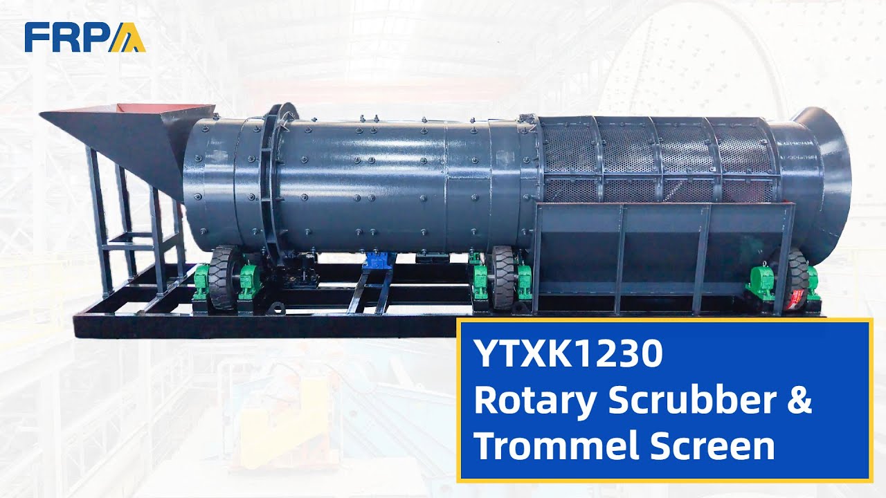 YTXK1230 Rotary scrubber / Trommel Scrubber for Gold Washing - YouTube