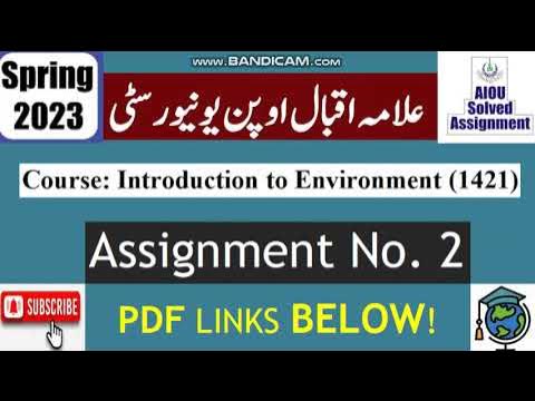 ⏩ AIOU Code 1421 Solved Assignment No.2 Spring 2023 | Subject: Intro To Environment |Level: BA/B ...