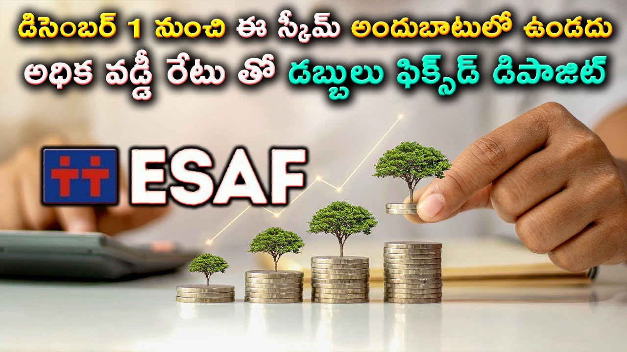 ESAF Small Finance Bank Special FD scheme with 8 percent for 999 days ...