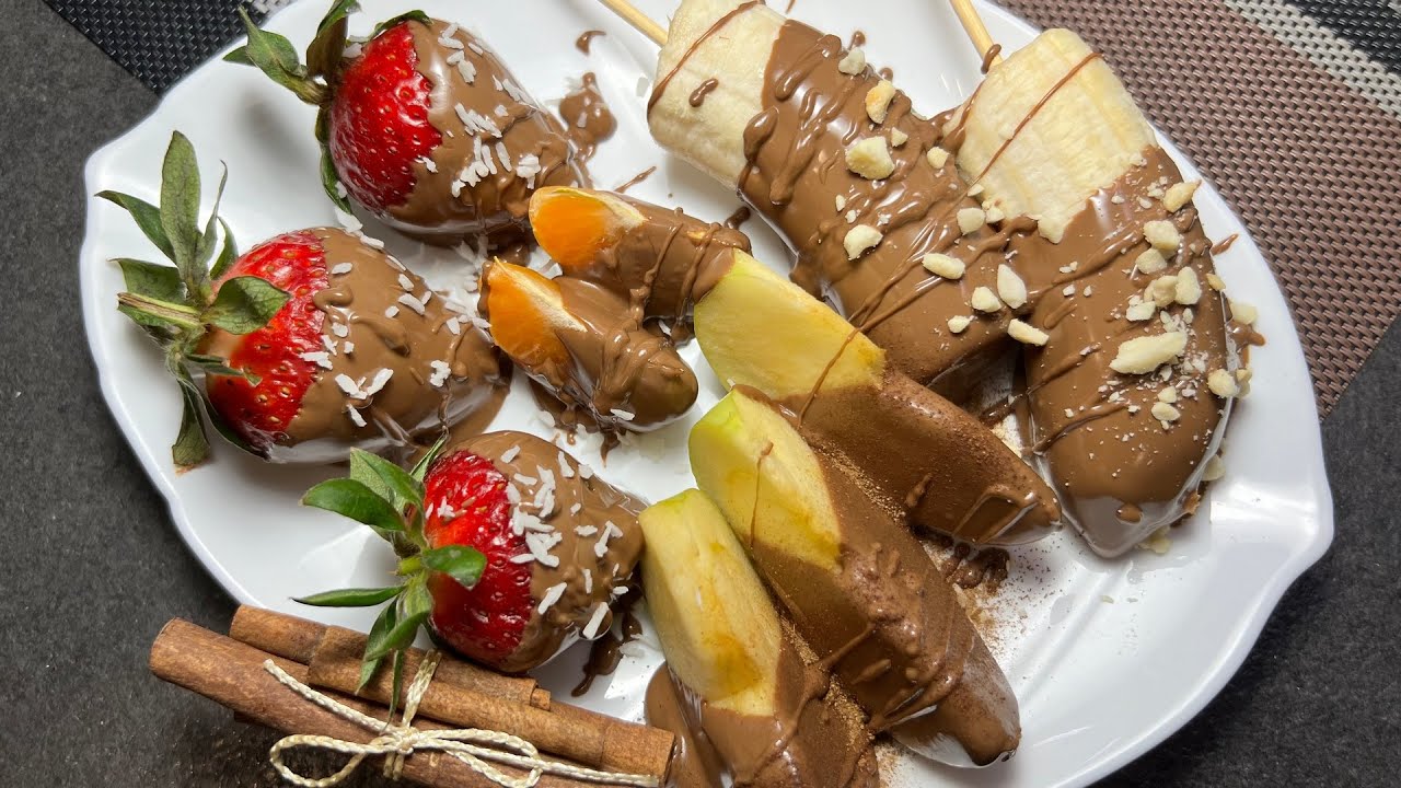 Chocolate covered fruits! Simple and quick dessert in 5 minutes - YouTube