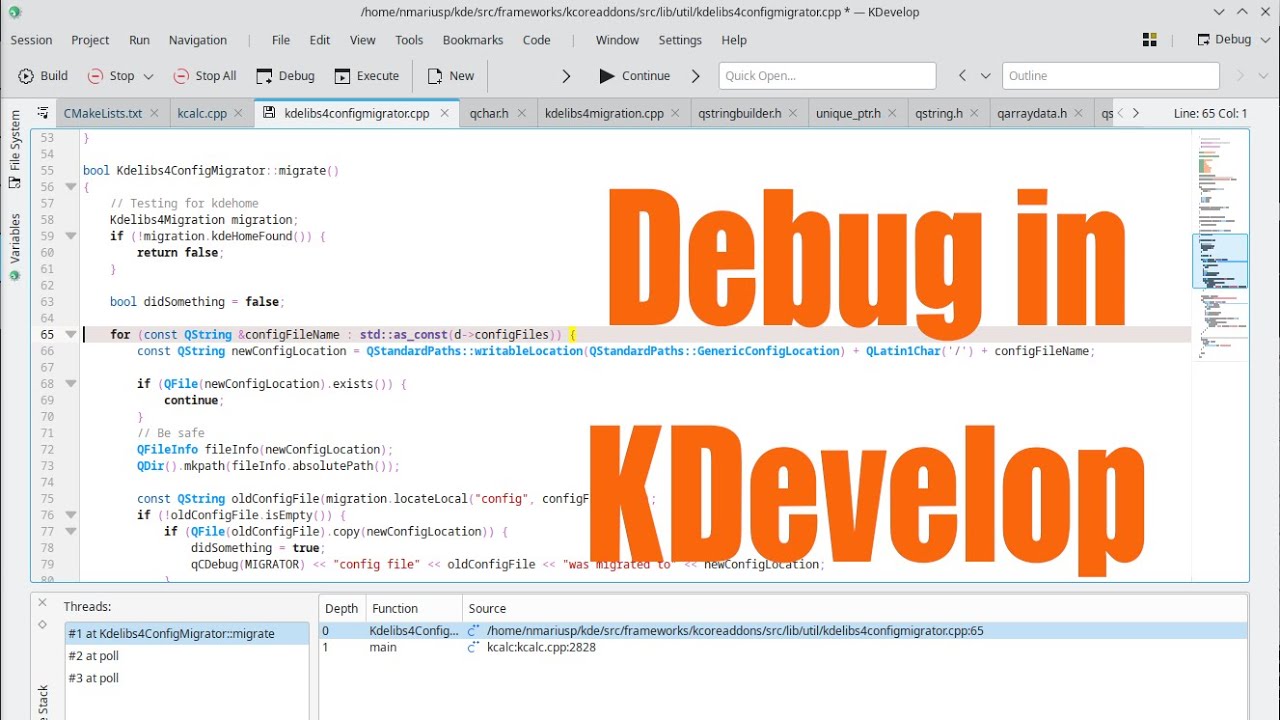 Kdevelop Ide How To Debug August 2022 Fb39228b Youtube