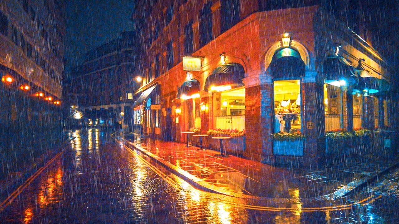 London Rain Walk at Night - Mayfair & Marylebone | 4K Ambient Umbrella ...