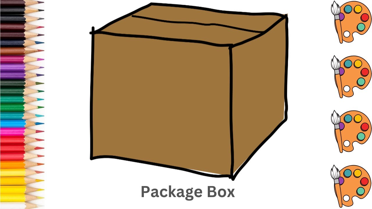 Package Box - Sketch Art and Paint | Step by step tutorial | Pencil to ...
