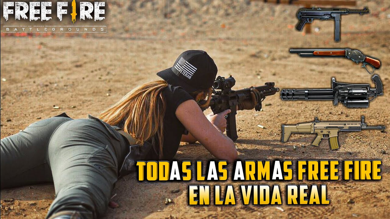 TODAS LAS ARMAS DE FREE FIRE EN EL MUNDO REAL |2020| VERSIÓN COMPLETA ...