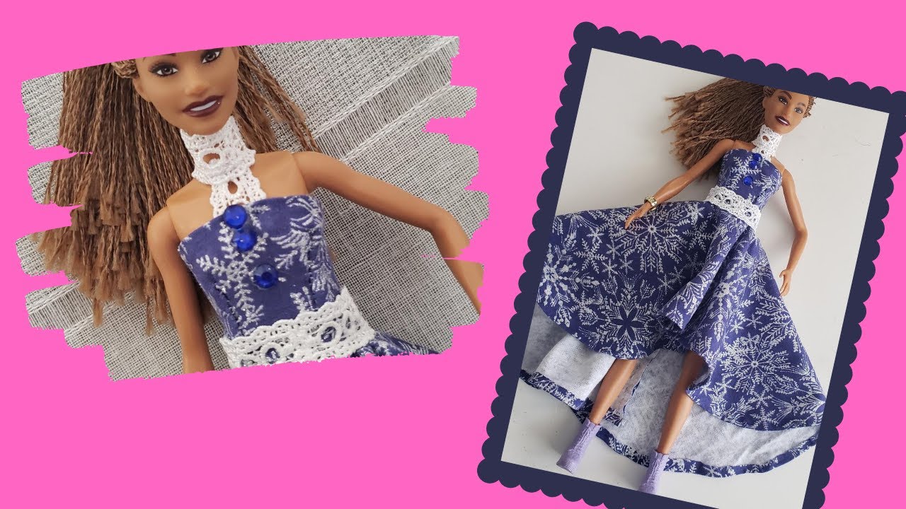 How to make barbie dress/doll craft, barbie doll DIY, DIY doll dress 💗👗 ...