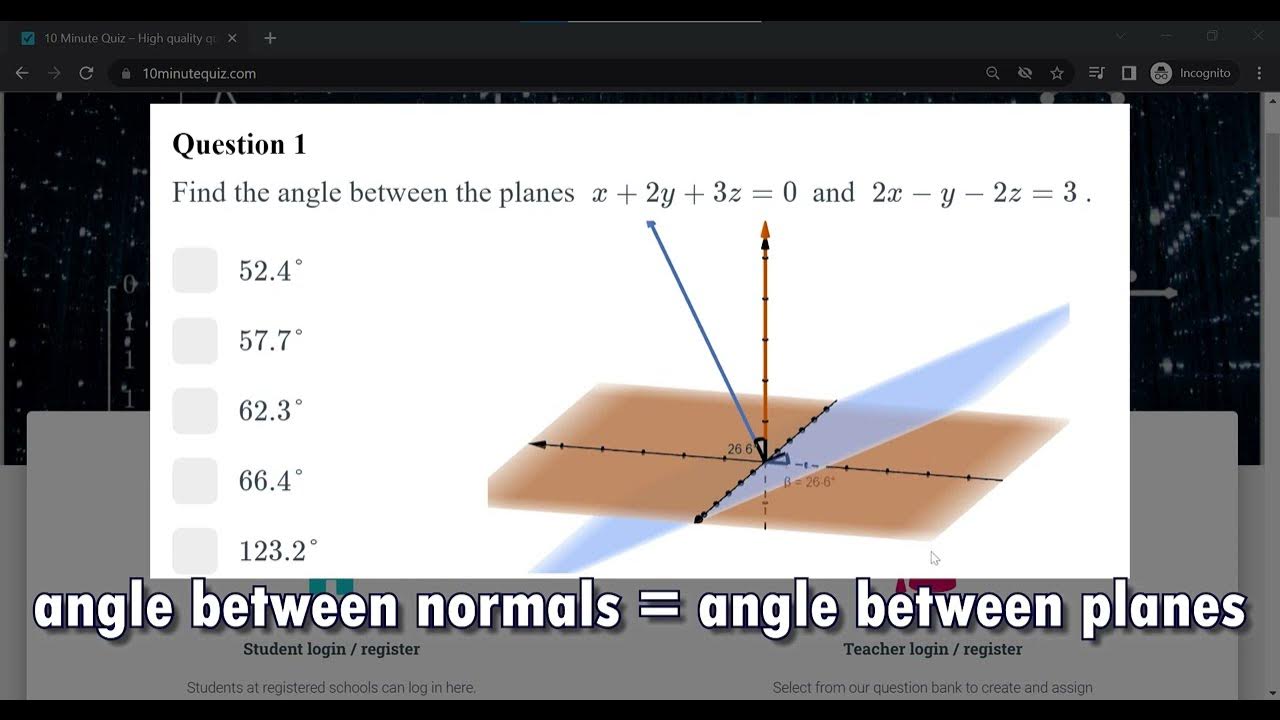 Angle Between Two Planes - YouTube