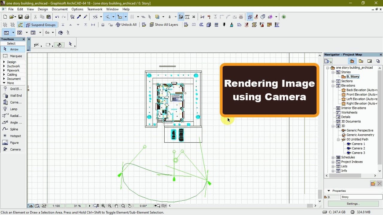 #Archicad #Beginner #Tutorial - #Rendering #Image using #Camera - YouTube