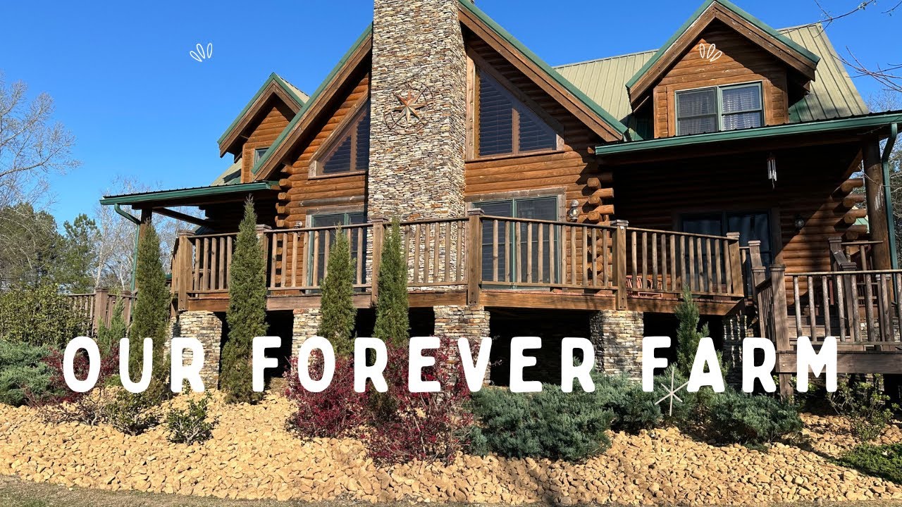 Log Cabin Outdoor Makeover Landscaping Driveway & More @ourforeverfarm ...