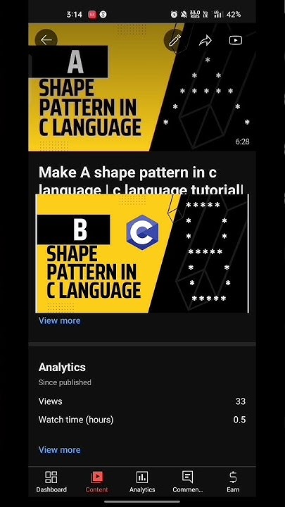 Alphabet A shape pattern in c language| c language for beginners | c language full course # ...
