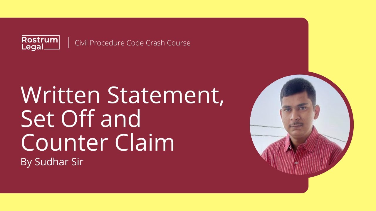 Written statement, Set off and Counter claim | Judiciary Exam ...