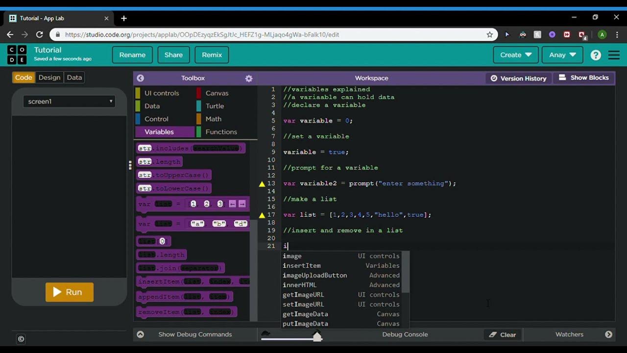 Variables explained - code.org - YouTube