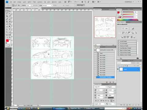 how to cut blueprint in photoshop - YouTube