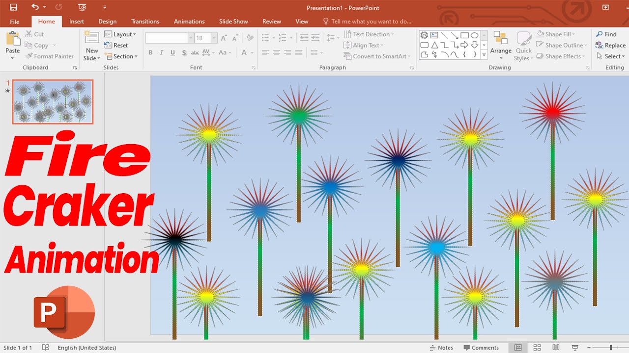 How to Make Fire Crackers Animation in PowerPoint || Fireworks in ...