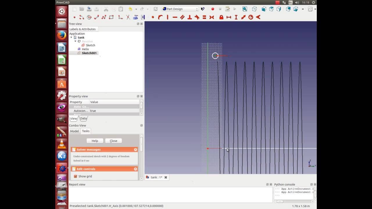 FreeCAD 0 14 tutorial sweep helix - YouTube
