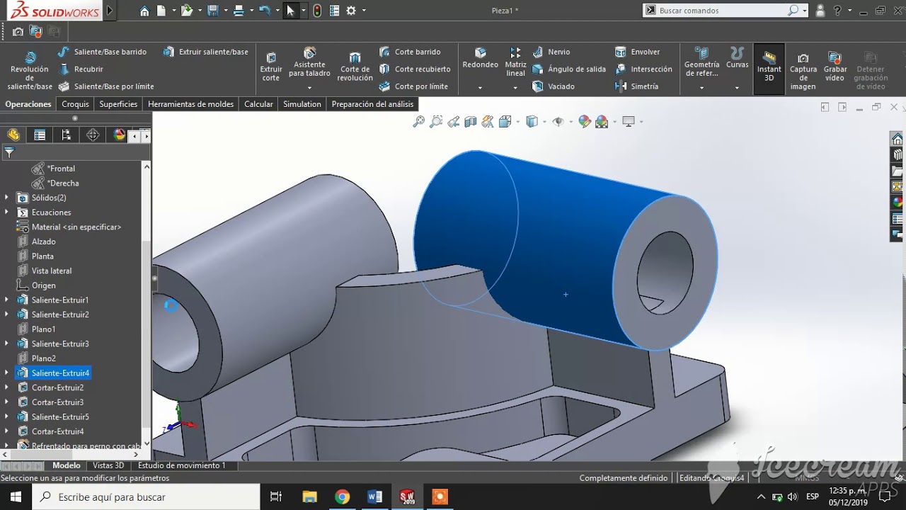 Ejercicio CSWP SolidWorks parte 4 - YouTube