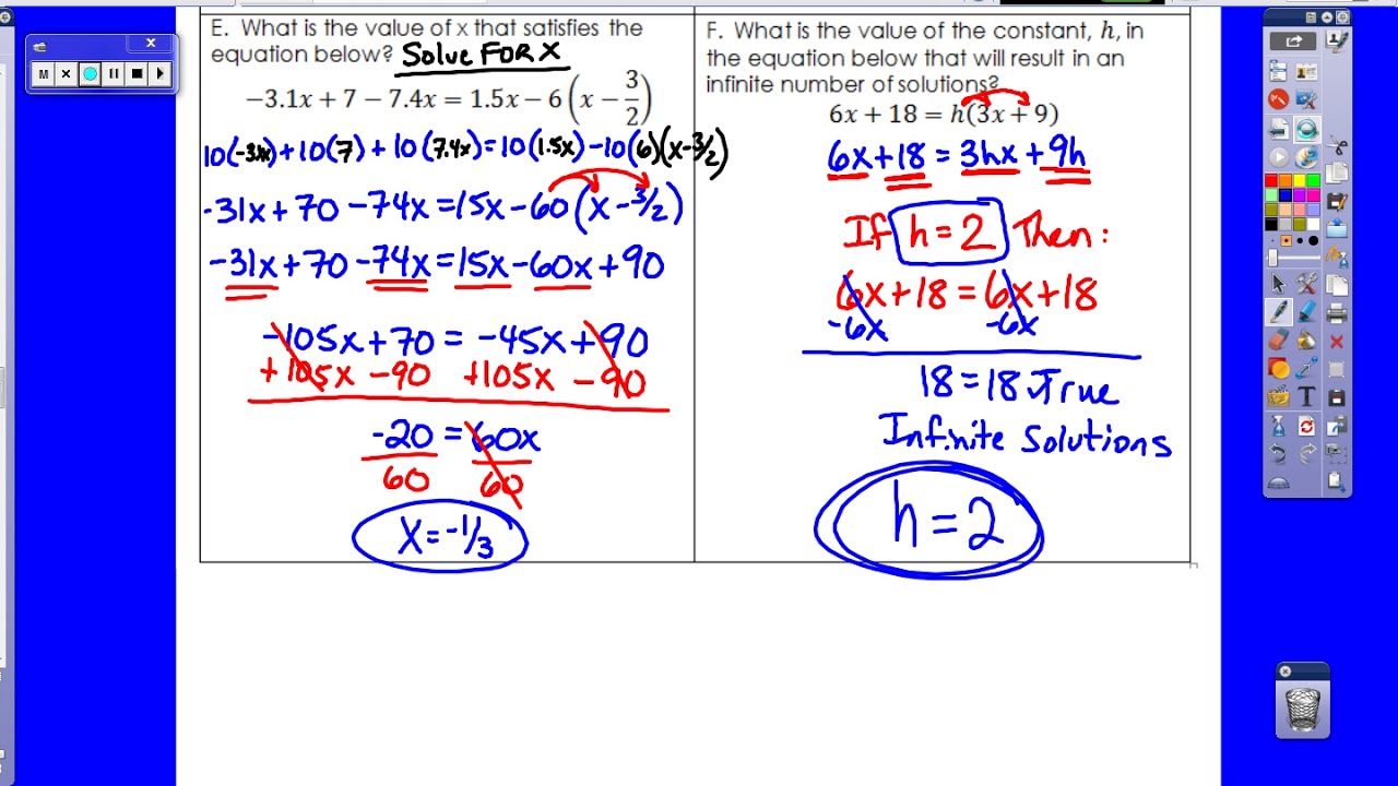 McGraw Hill Algebra 2 Notes Chapter 1 Section 3 Video 6 of 7 - YouTube