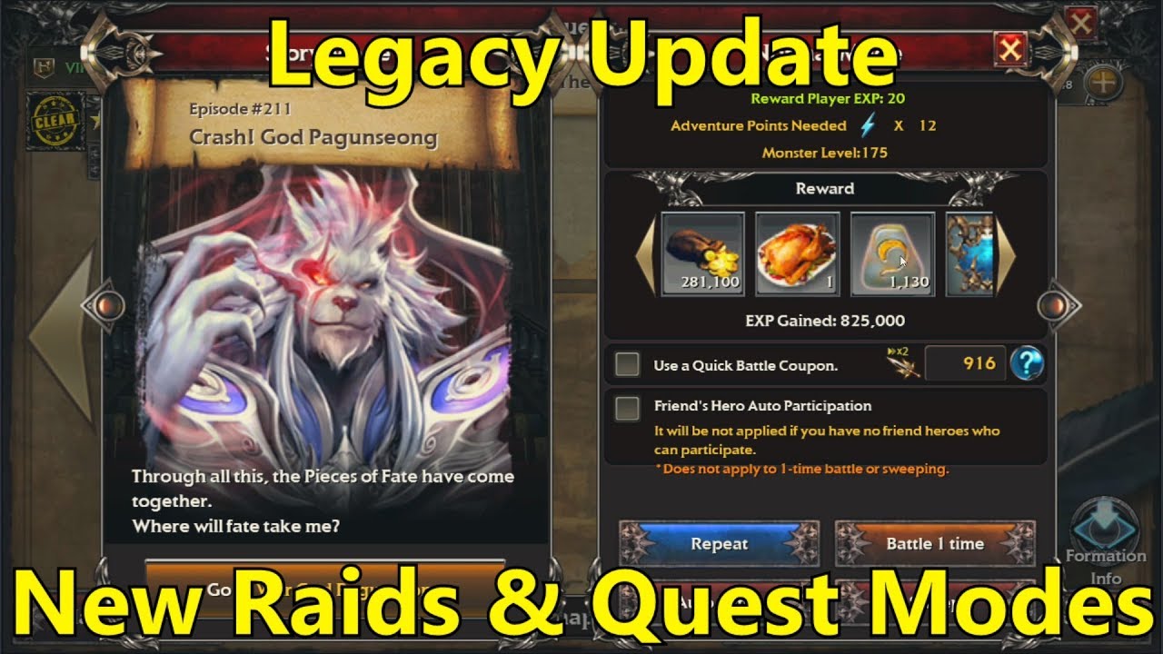 Legion of Heroes | Legacy Update | Level Up to EX+, Main Hero Mythic ...