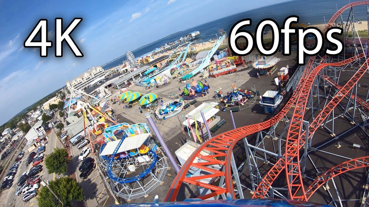 Sea Viper front seat 4K on-ride POV @60fps Palace Playland - YouTube
