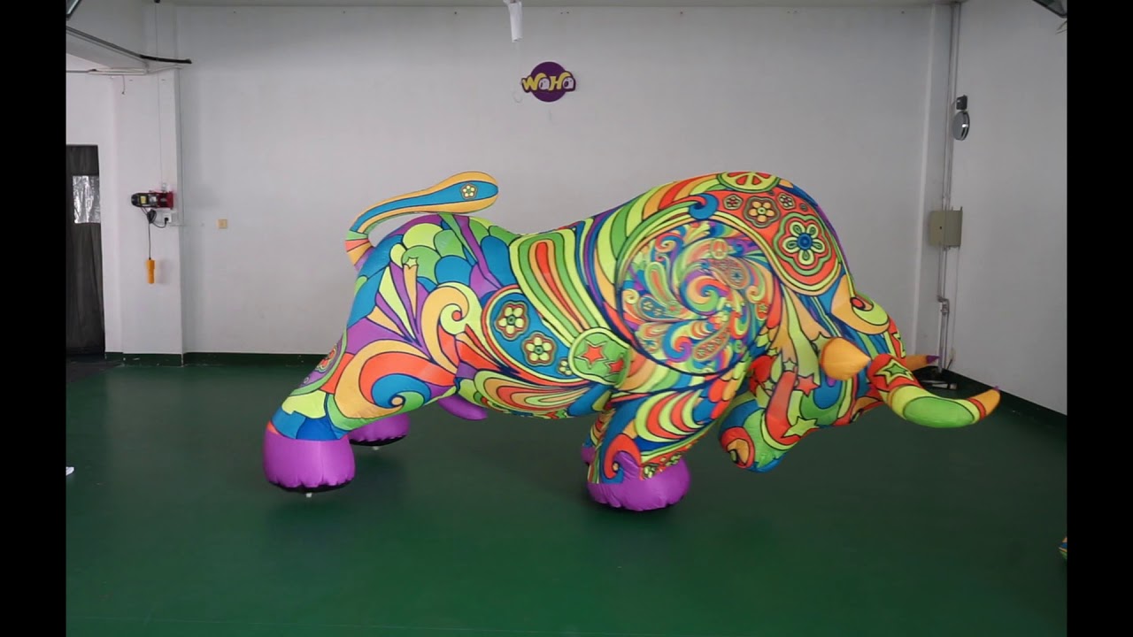 Colorful Inflatable Bull Costume for Visual Feast Stage Decoration ...
