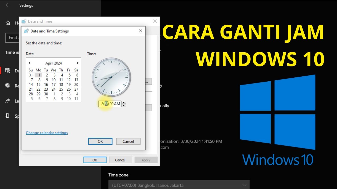 TUTORIAL GANTI JAM WINDOWS 10 - YouTube