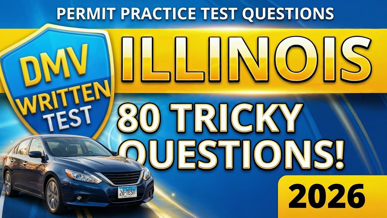 DMV Illinois Written Test 2026 | 80 Important Questions to PASS your ...