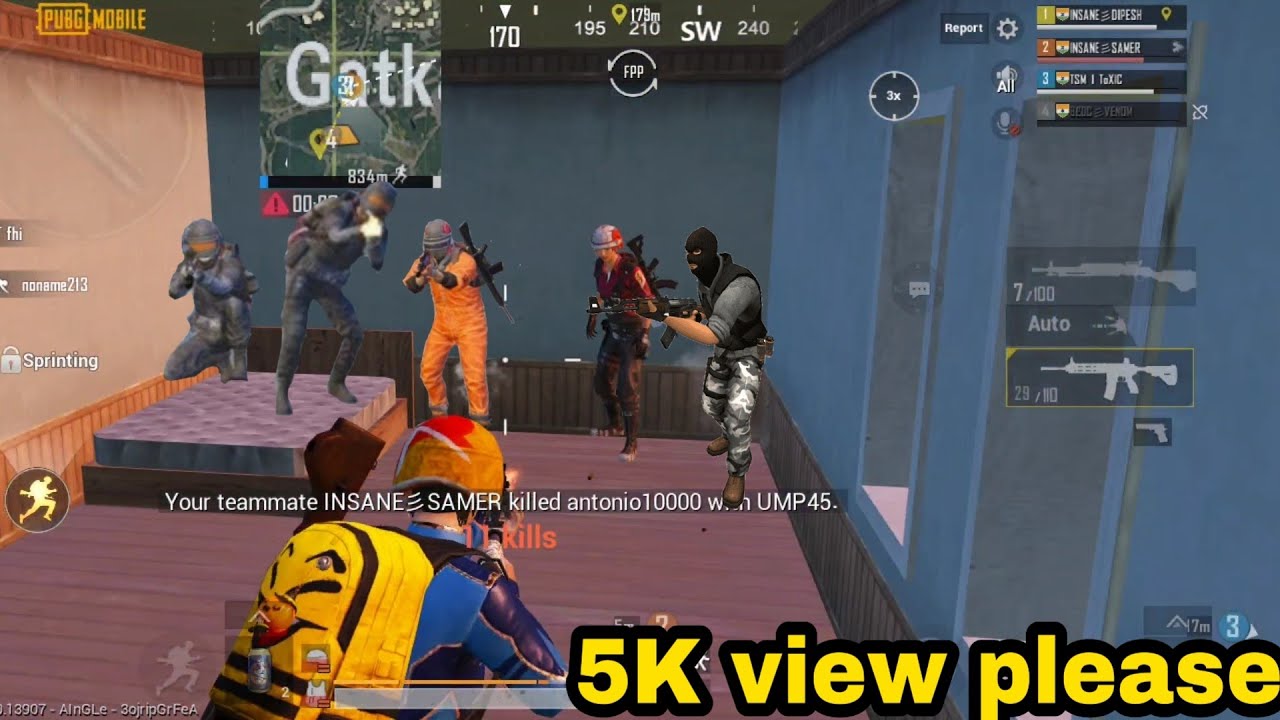 Pubu mobile 3 vs squad season 14 mk14 most kill M4 16 spray and open ...
