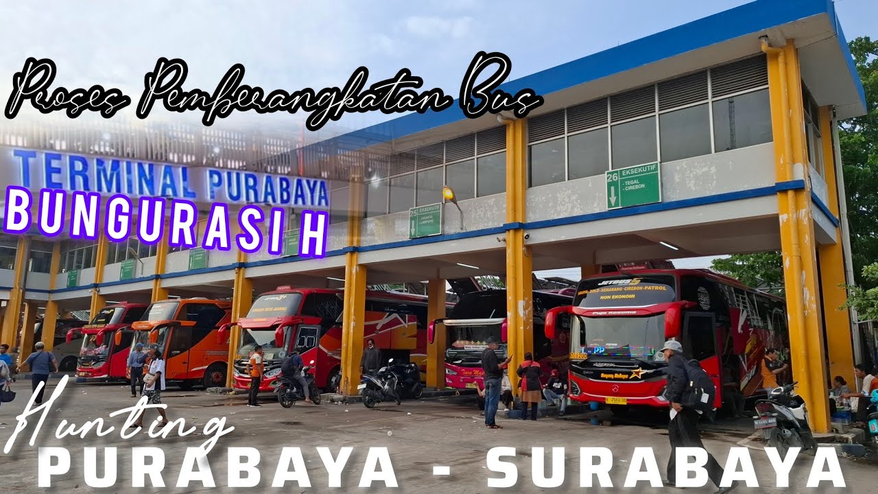 Part. 2‼️INTIP KERAMAIAN BUS DI TERMINAL PURABAYA BUNGURASIH - SURABAYA ...