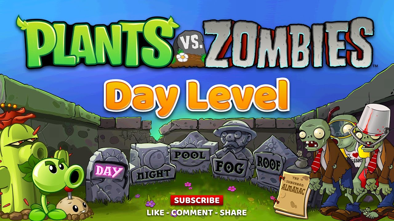 Plants VS Zombies Day Level - YouTube