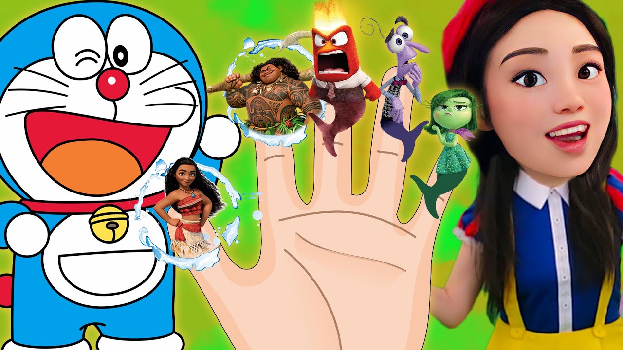 Doraemon + Moana Finger Family | Nursery Rhymes | DoReMi Kids Songs ...
