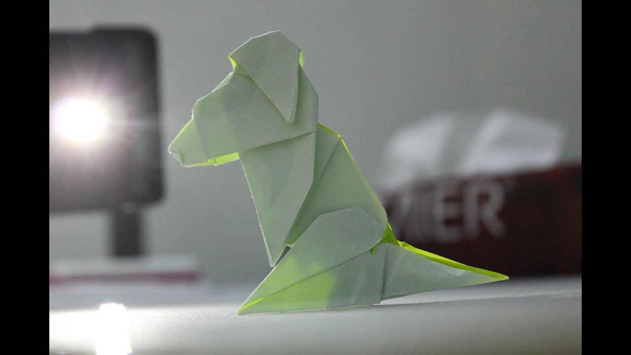 Origami Dog Tutorial - How to Fold - Low Intermediate - YouTube