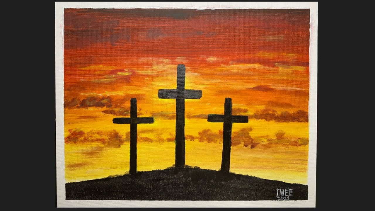 Easy Acrylic Painting | Holy Week | The Cross - YouTube