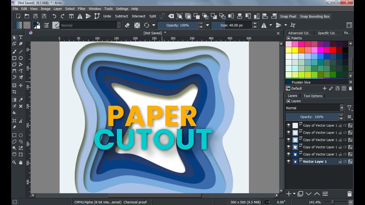 CREATE PAPER CUTOUT EFFECT IN KRITA - YouTube