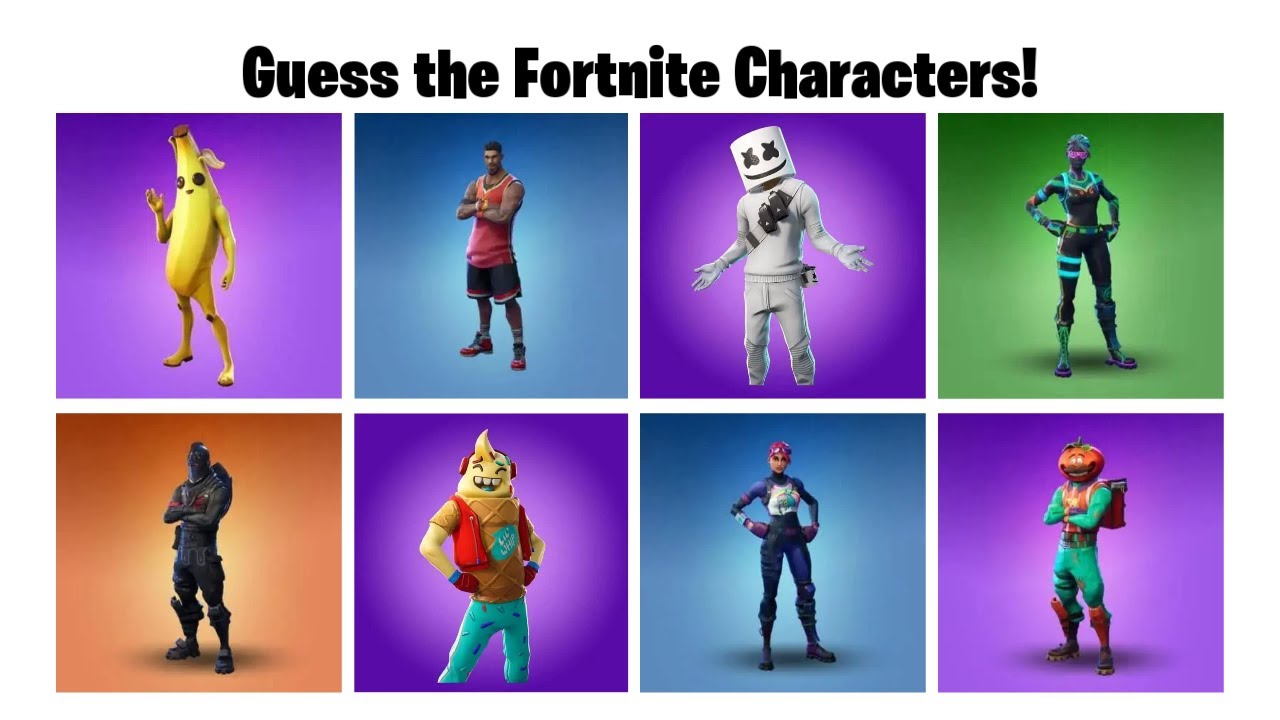 Can you guess all the Fortnite Characters? - YouTube