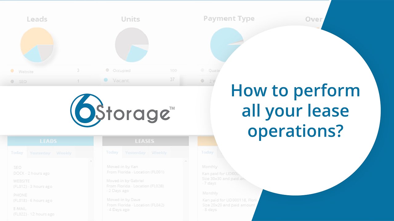 How To Perform All Your Lease Operations With 6Storage? - YouTube
