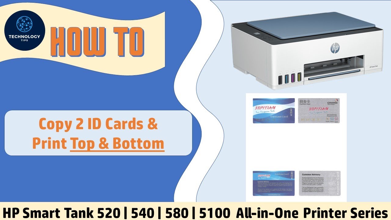 HP Smart Tank 520 | 540 | 580 | 585 | 5100 : How to Copy 2 ID cards and ...