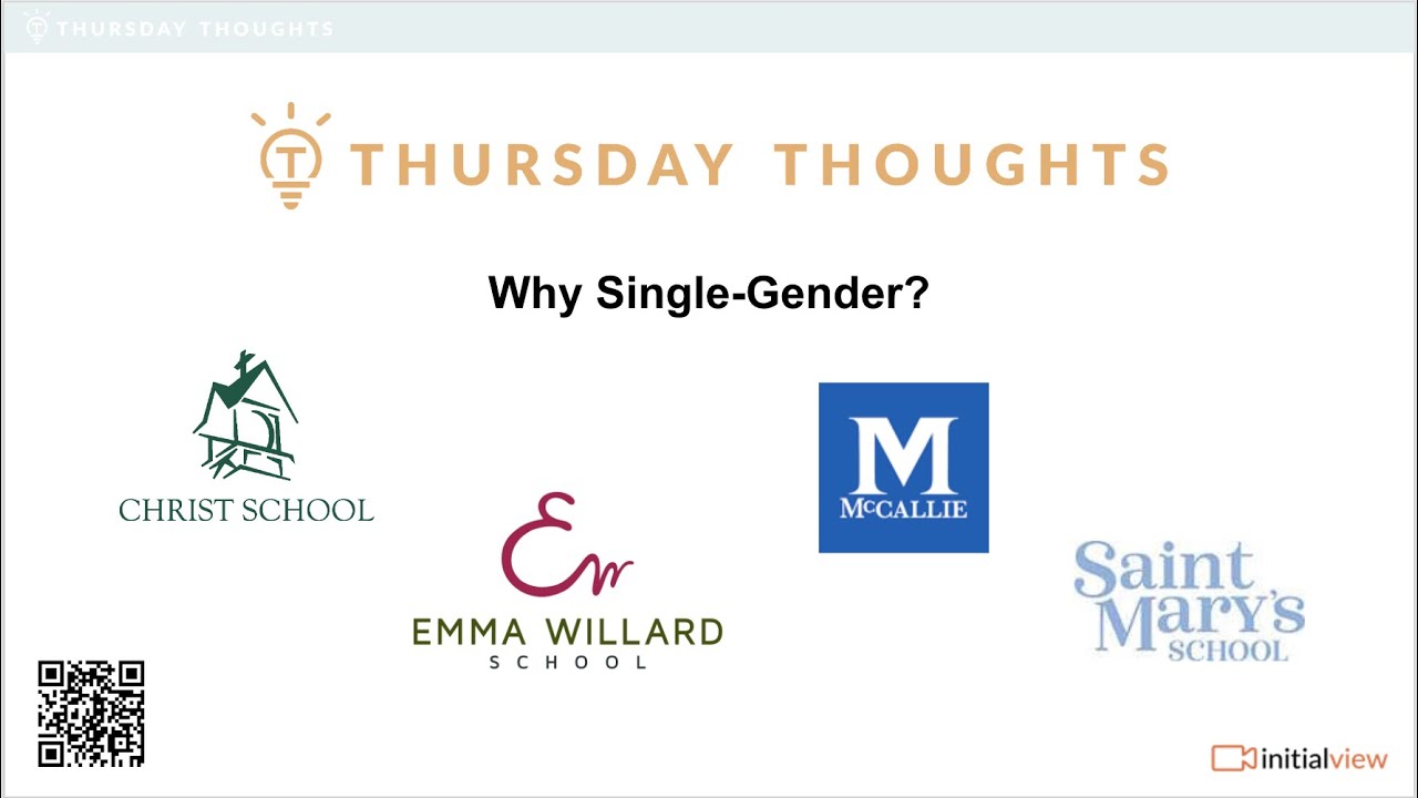 Thursday Thoughts 2022 - Why Single-Gender Schools? - YouTube