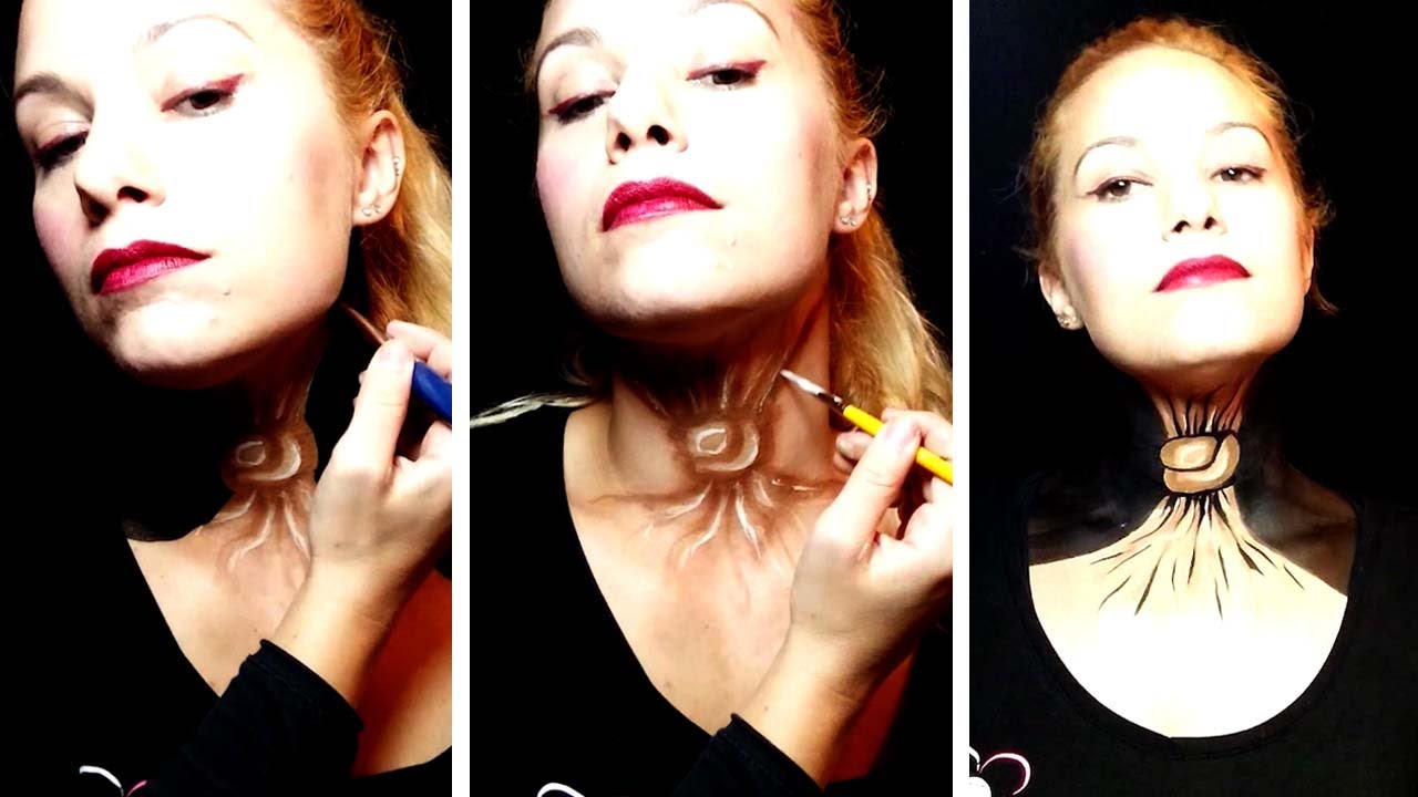 Artist Creates Twisted Neck Illusion - YouTube