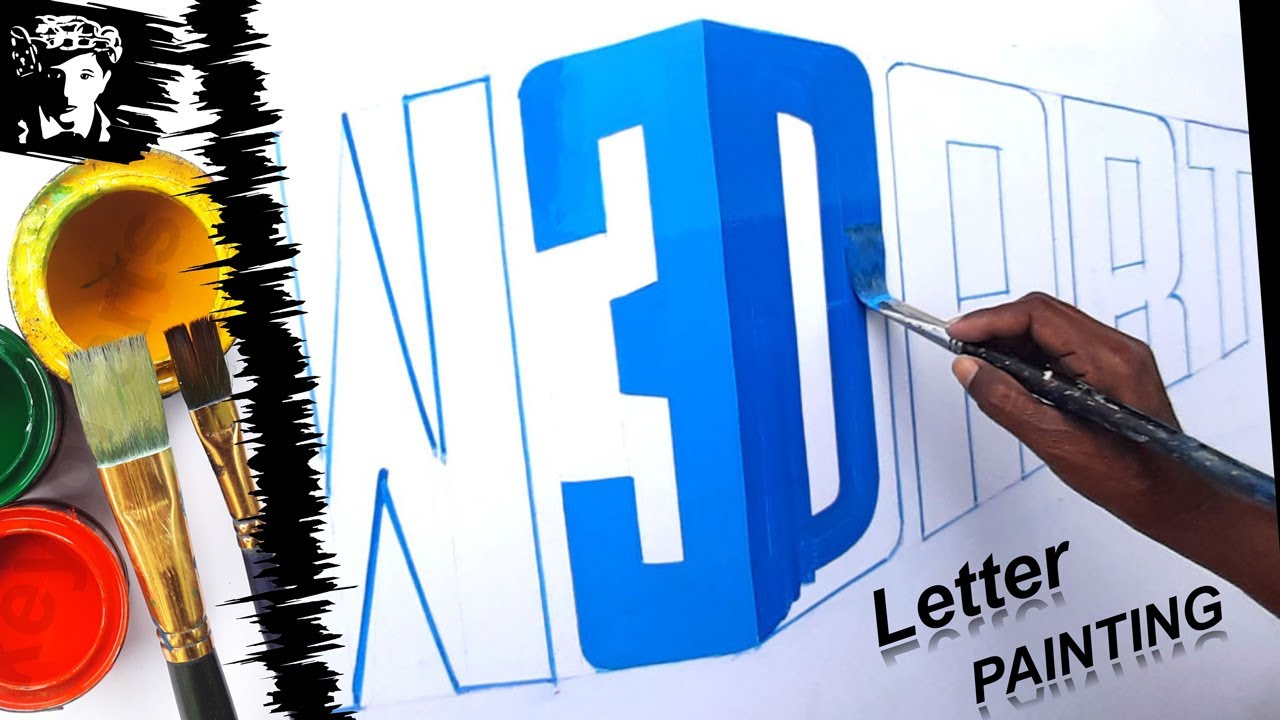 Painting Design 3D Lettering in English Calligraphy Writing Fonts ...