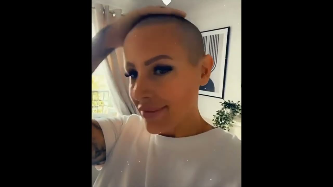 Girls Rubbing Their Bald Heads After Headshave Compilation Part 1