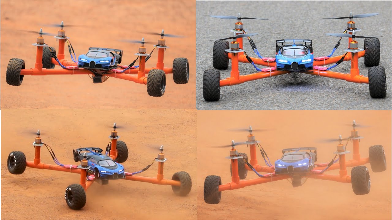 How to make a RC Car - Flying Car - Fly Bugatti Chiron - YouTube